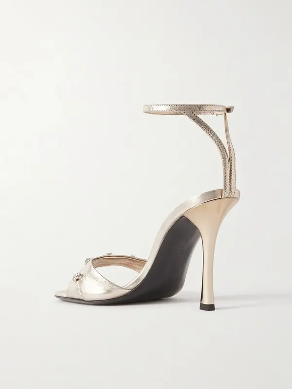 Givenchy Stitch Crystal-embellished Leather Sandals