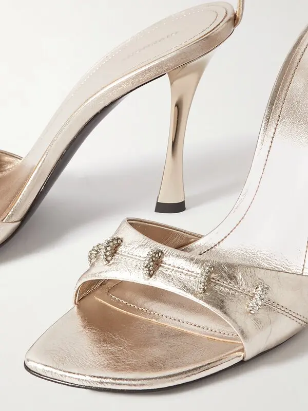 Givenchy Stitch Crystal-embellished Leather Sandals