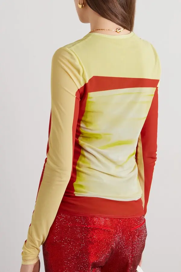 Loewe Printed Stretch-mesh Top