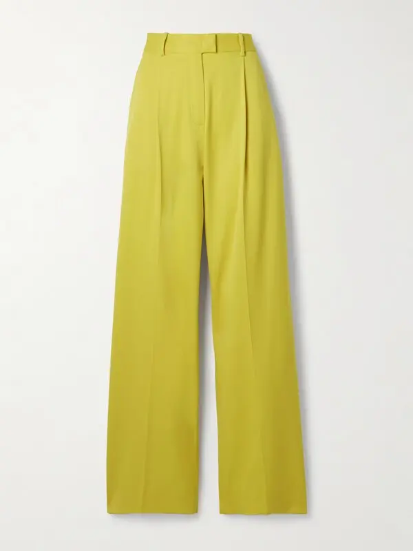 Another Tomorrow Wool-blend Wide-leg Trousers