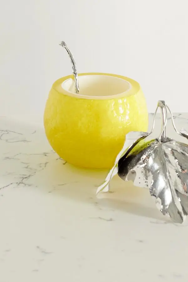 Buccellati Lemon Sterling And Glass Jam Jar