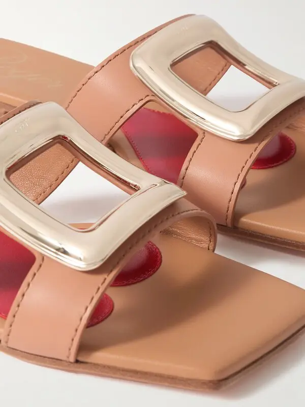 ROGER VIVIER Benson Leather Sandals - Brown