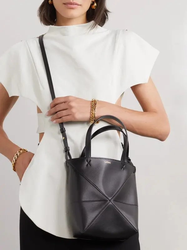 Loewe Puzzle Fold Mini Tote - Black