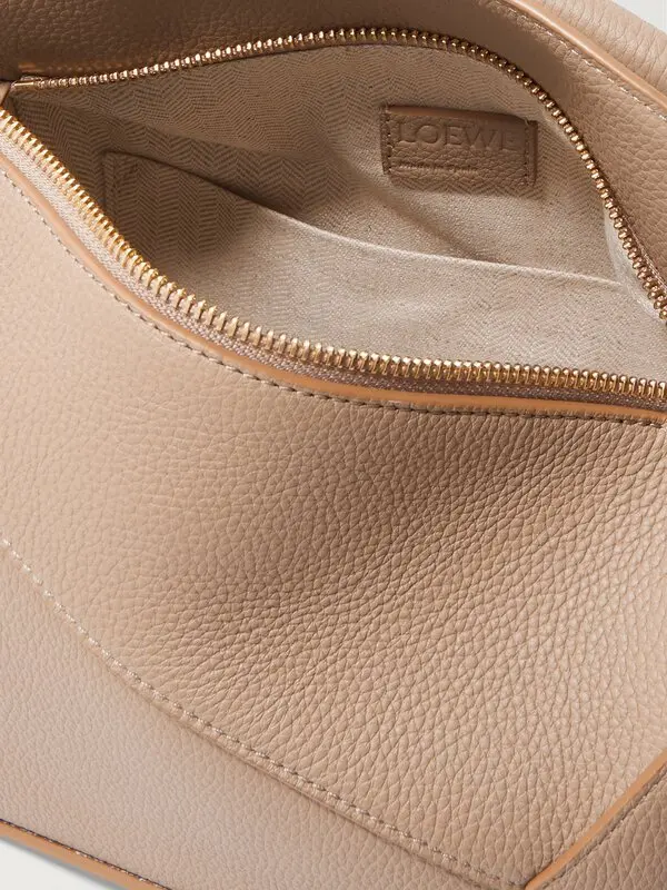 Loewe Puzzle Edge Small Textured-leather Shoulder Bag - Neutrals