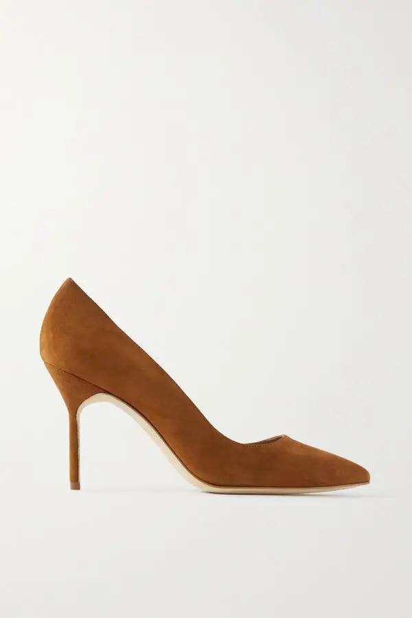 Manolo Blahnik Bb 90 Suede Pumps - Brown