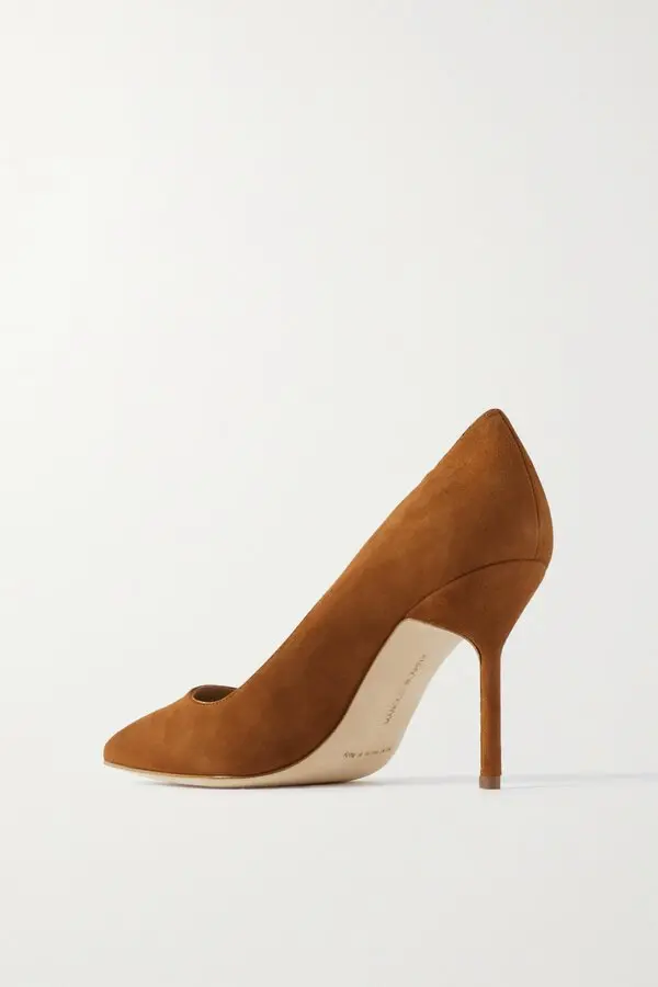 Manolo Blahnik Bb 90 Suede Pumps - Brown