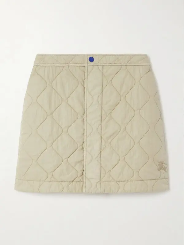 Burberry Embroidered Padded Quilted Mini Skirt