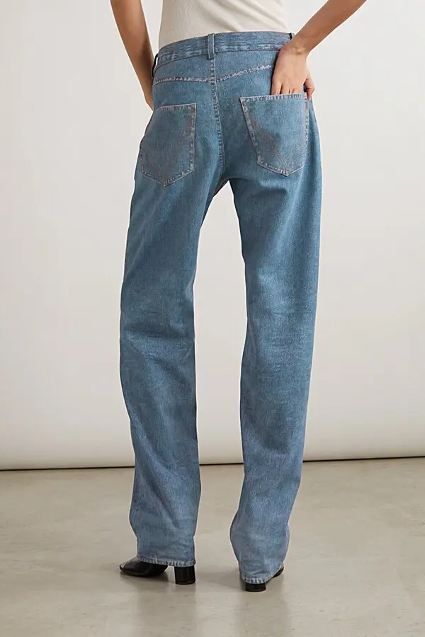 Bottega Veneta Printed Leather Straight-leg Trousers