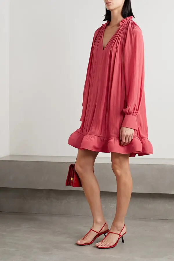 LANVIN Ruffled Charmeuse Mini Dress