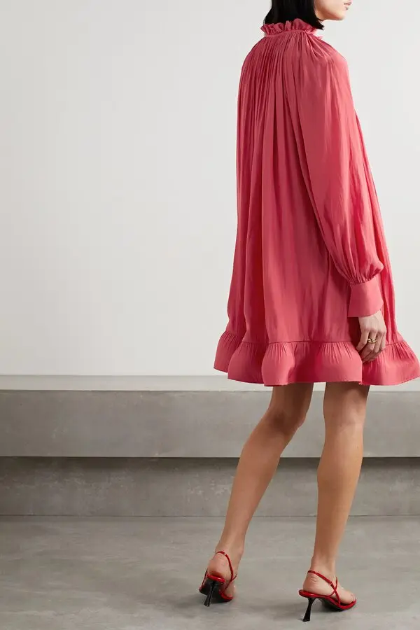 LANVIN Ruffled Charmeuse Mini Dress
