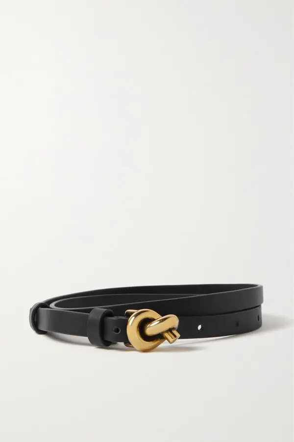 Bottega Veneta Leather Belt - Black