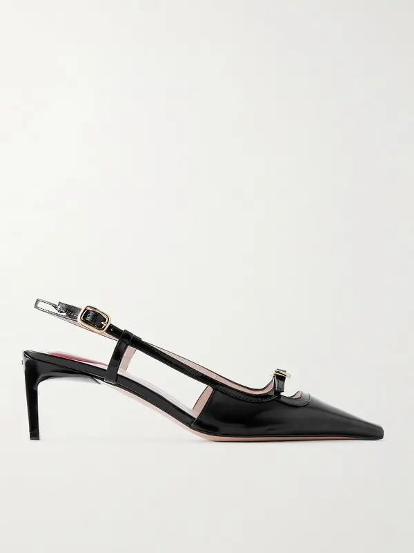 ROGER VIVIER Nagoya 55 Embellished Leather Slingback Pumps - Black