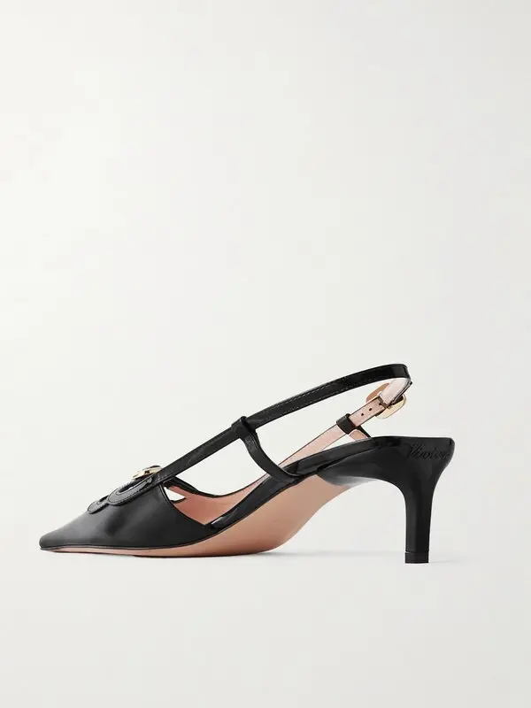 ROGER VIVIER Nagoya 55 Embellished Leather Slingback Pumps - Black