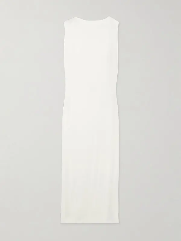 Jacquemus Draped Open-back Ribbed Jersey Maxi Dress - White