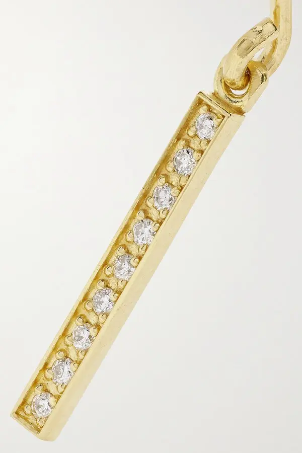 JENNIFER MEYER 18-karat Diamond Bar Earrings