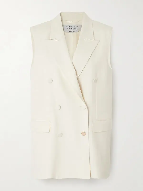 Gabriela Hearst Mayte Double-breasted Silk And Wool-blend Vest