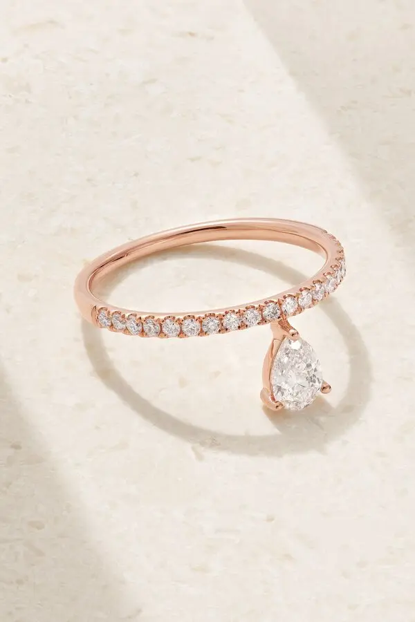ANITA KO Duchess Diamond & 18-karat Rose Eternity Ring - Gold
