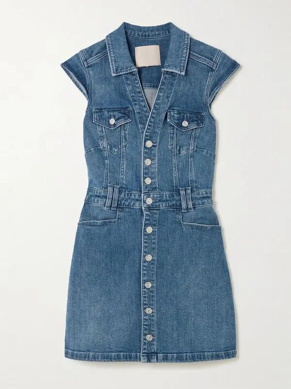 Paige Jaxsyn Stretch-denim Mini Dress - Blue