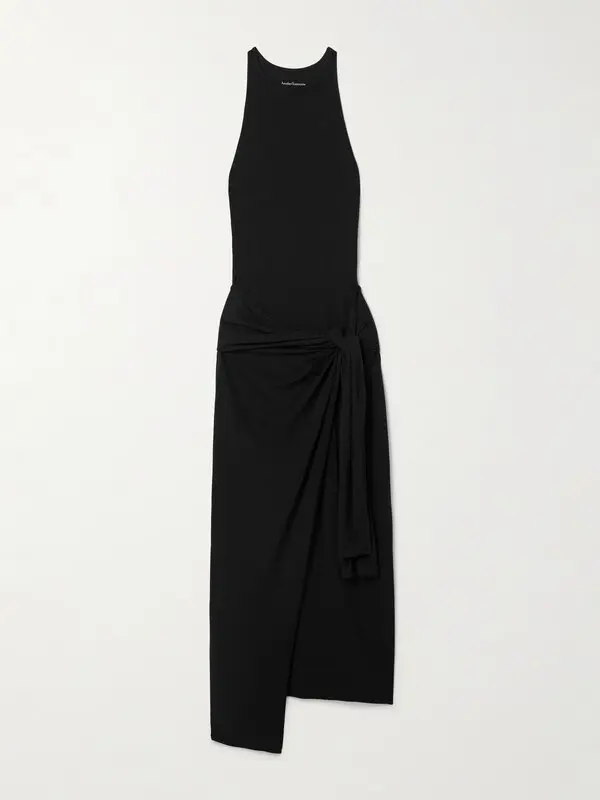 Another Tomorrow Net Sustain Stretch-jersey Midi Dress