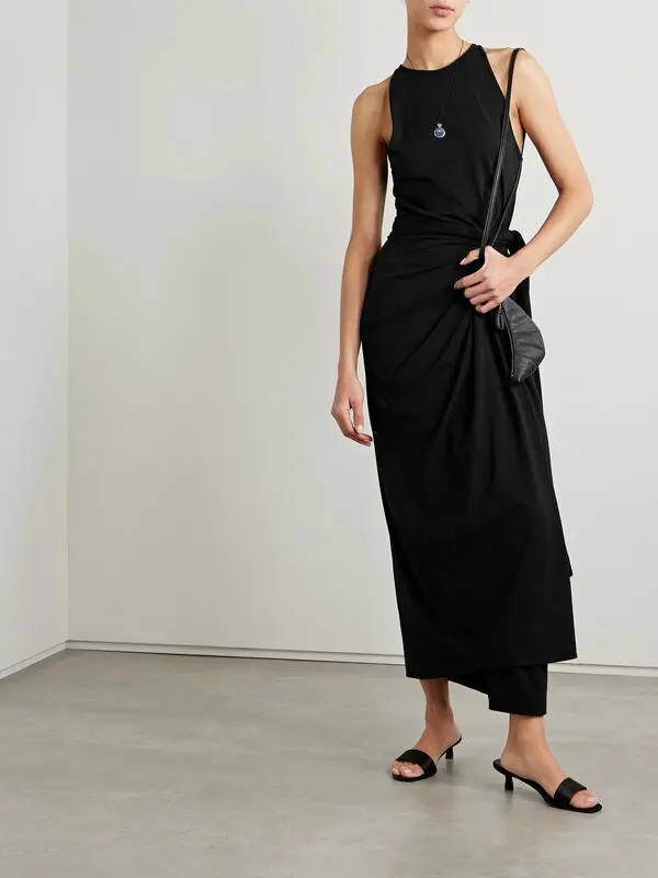 Another Tomorrow Net Sustain Stretch-jersey Midi Dress