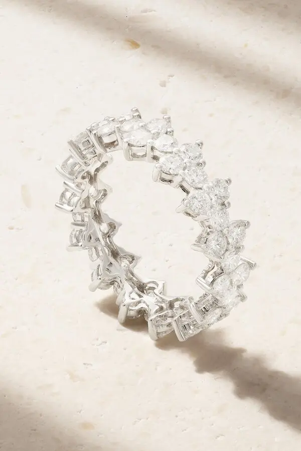 ANITA KO Triangle Eternity Diamond Ring - Gold