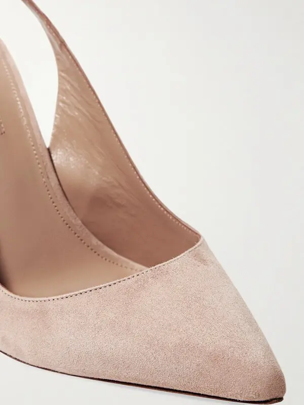 AQUAZZURA Bow Tie 105 Suede Pumps - Pink