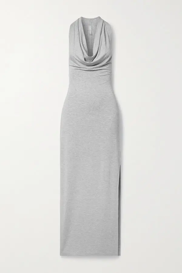 Norma Kamali Neeta Draped Maxi Dress - Gray