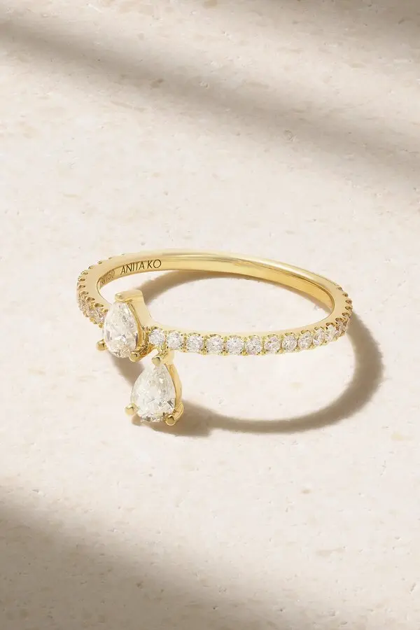 ANITA KO Princess Eternity 18-karat Diamond Ring - Gold