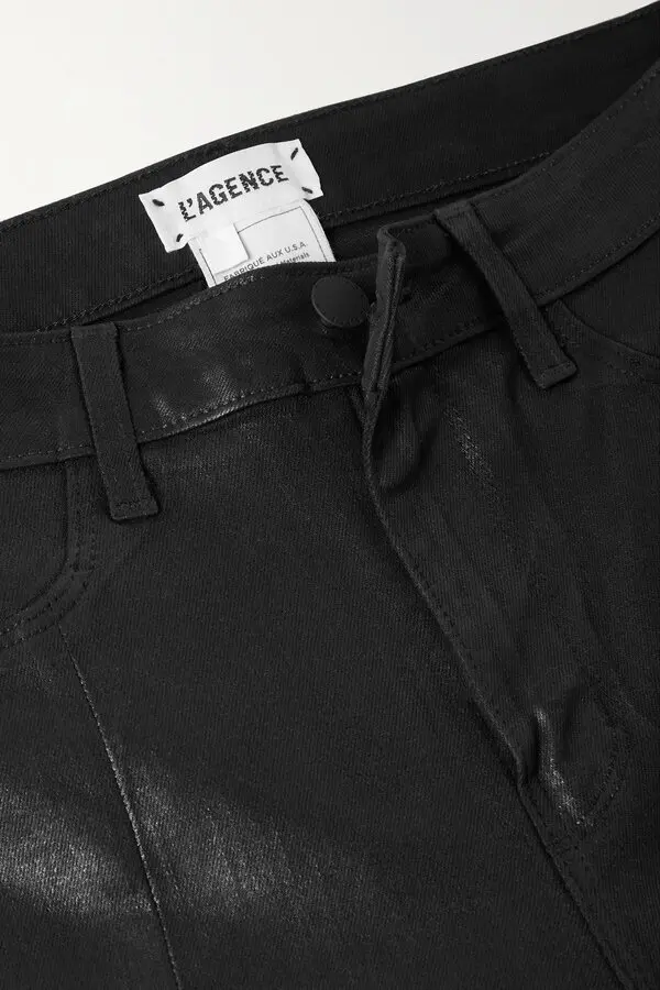 L'Agence Jyothi Coated High-rise Skinny Jeans