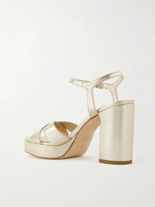 STUART WEITZMAN Dayna Metallic Leather Platform Sandals