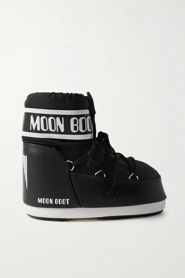 Moon Boot Icon Low Shell And Faux Leather Snow Boots - Black