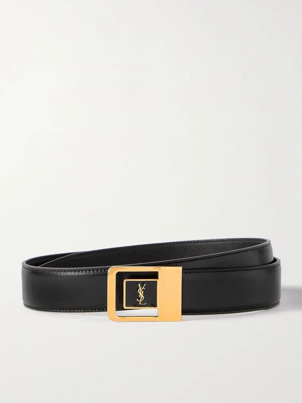 Saint Laurent Le 66 Leather Belt - Black