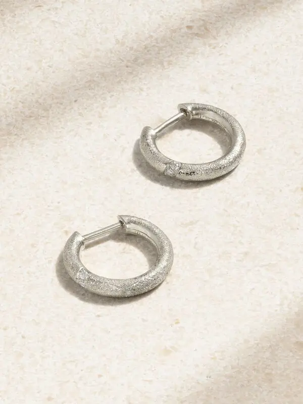 Yvonne Léon 9-karat White Diamond Hoop Earrings - Gold