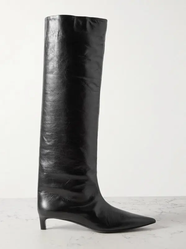 JIL SANDER Textured-leather Knee Boots