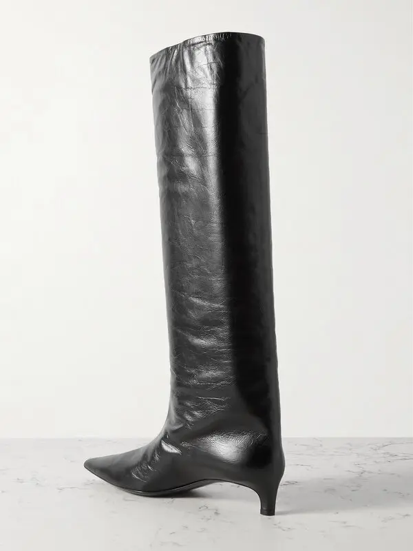JIL SANDER Textured-leather Knee Boots