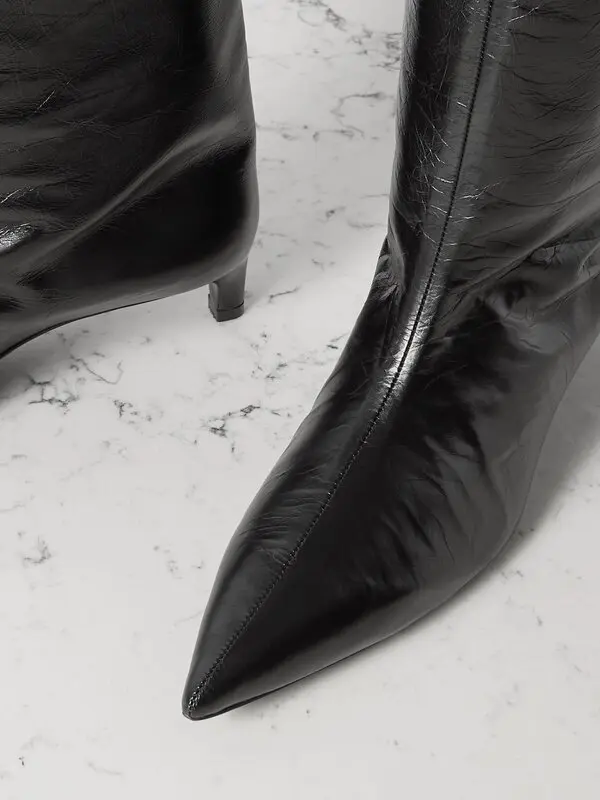 JIL SANDER Textured-leather Knee Boots