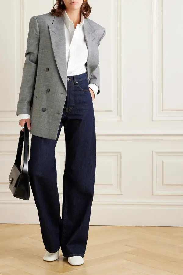 AMI Paris Adc Embroidered Cotton Oxford Shirt