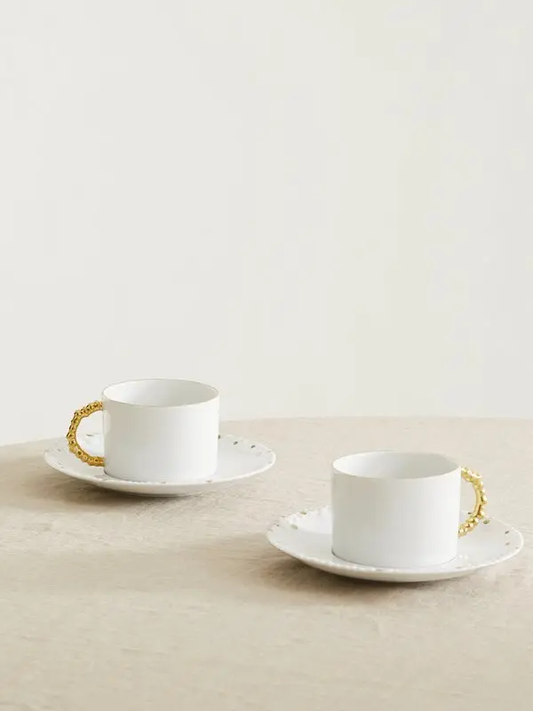 L'Objet Haas Brothers Mojave Tea Cup And Saucer Set - White