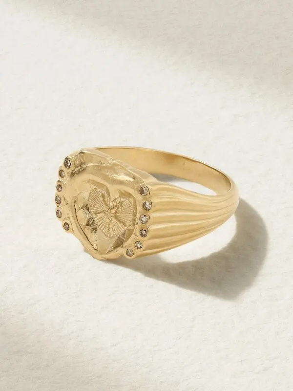 Pascale Monvoisin Chiara 9-karat Diamond Signet Ring - Gold