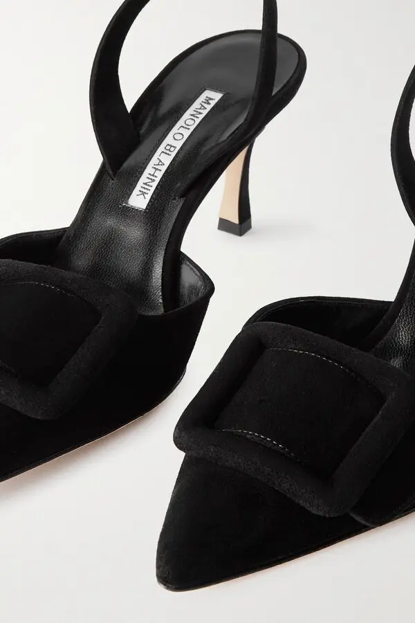 Manolo Blahnik Maysli 70 Buckled Slingback Pumps
