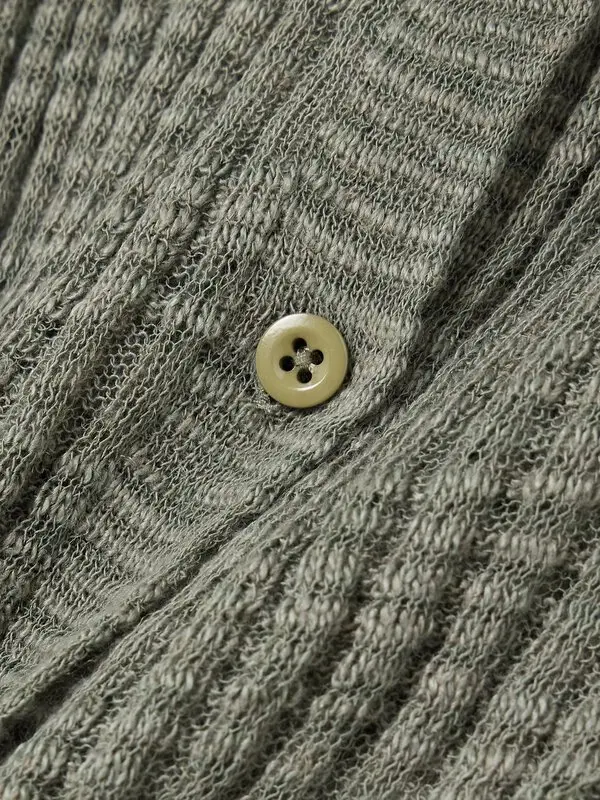 Acne Studios Ribbed Cropped Linen-blend Cardigan