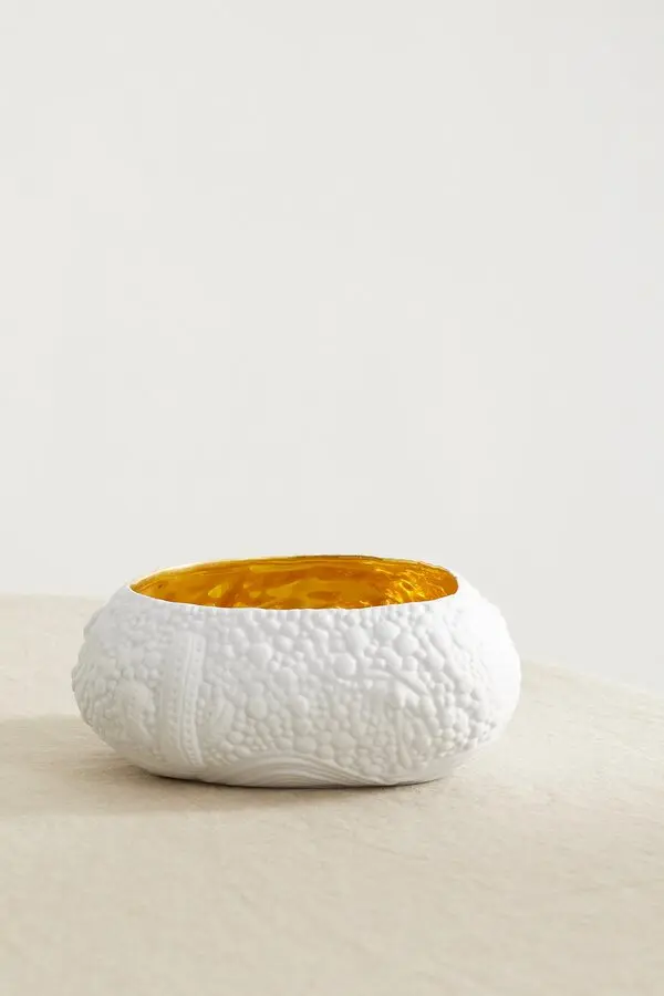 L'Objet Haas Brothers Mojave Porcelain And Gold Bowl - White