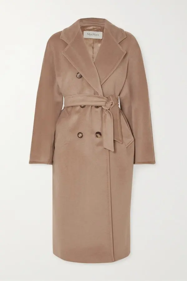 Max Mara Madame 101801 Icon Double-breasted Wool And Cashmere-blend Coat - Brown