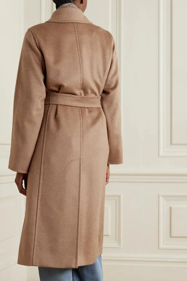 Max Mara Madame 101801 Icon Double-breasted Wool And Cashmere-blend Coat - Brown