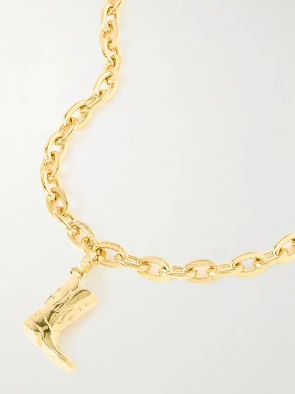 MARTHA CALVO Plated Cowboy Boot Pendant Necklace