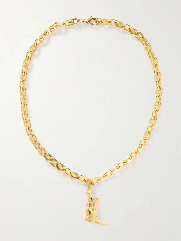 MARTHA CALVO Plated Cowboy Boot Pendant Necklace