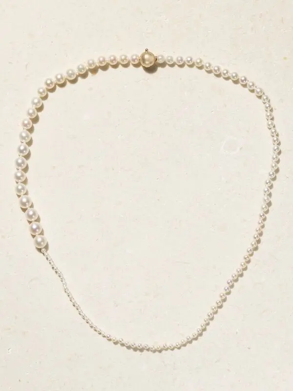Sophie Bille Brahe 18-karat Graduated Pearl Necklace - Gold