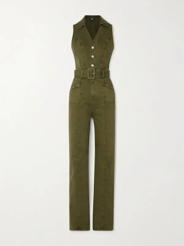 Paige Sasha Denim Jumpsuit - Green