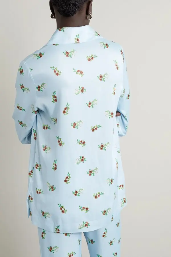 Sleeper Blossom Floral-print Satin Shirt