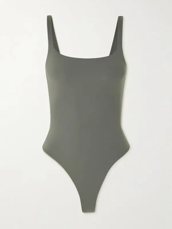 SKIMS Fits Everybody Thong Bodysuit - Gray